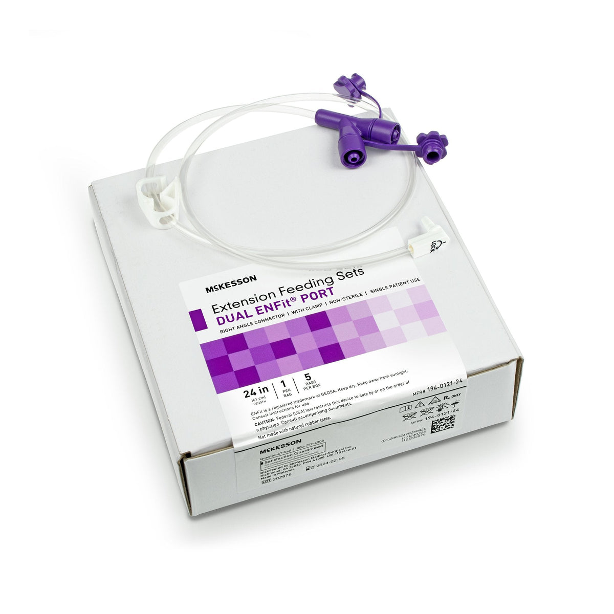 McKesson 12 Inch Single EnFit Port Extension Feeding Set – MedSurg Express