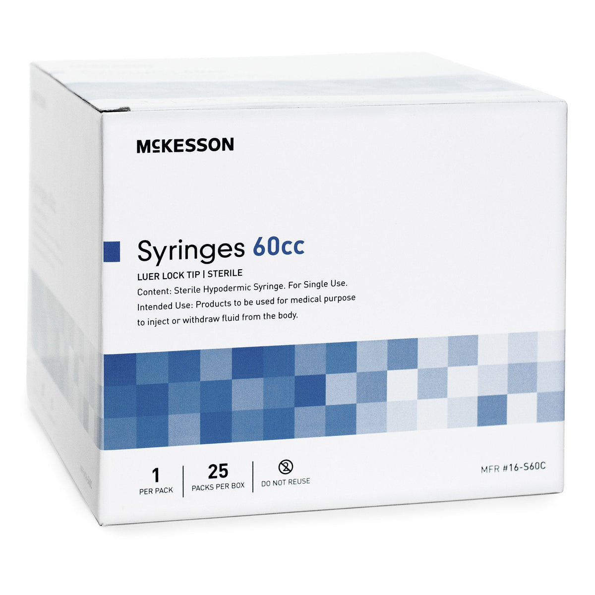 McKesson 60cc Luer Lock Tip Syringe - 16-S60C – MedSurg Express