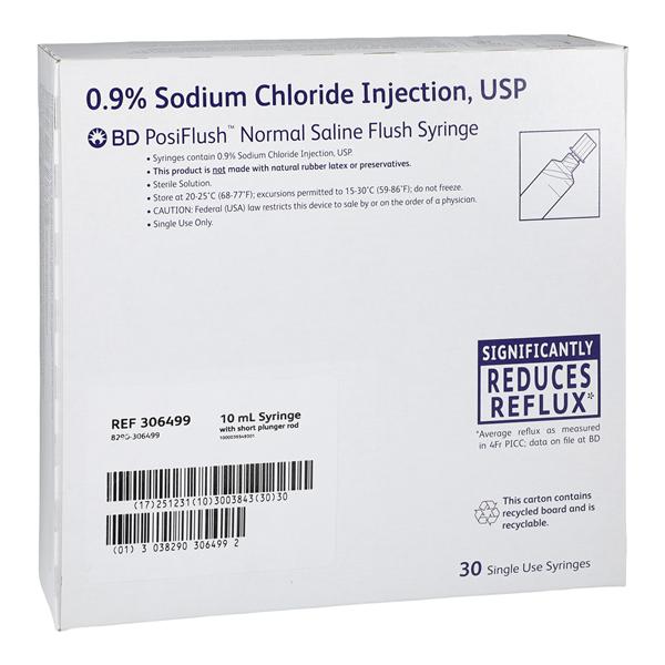 BD PosiFlush™ Normal Saline Filled Flush Syringe 10ml - 306499 ...