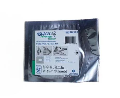 Aquacel® Ag Advantage Surgical 3-1/2 X 4 Inch Wound Dressing - 422603 ...