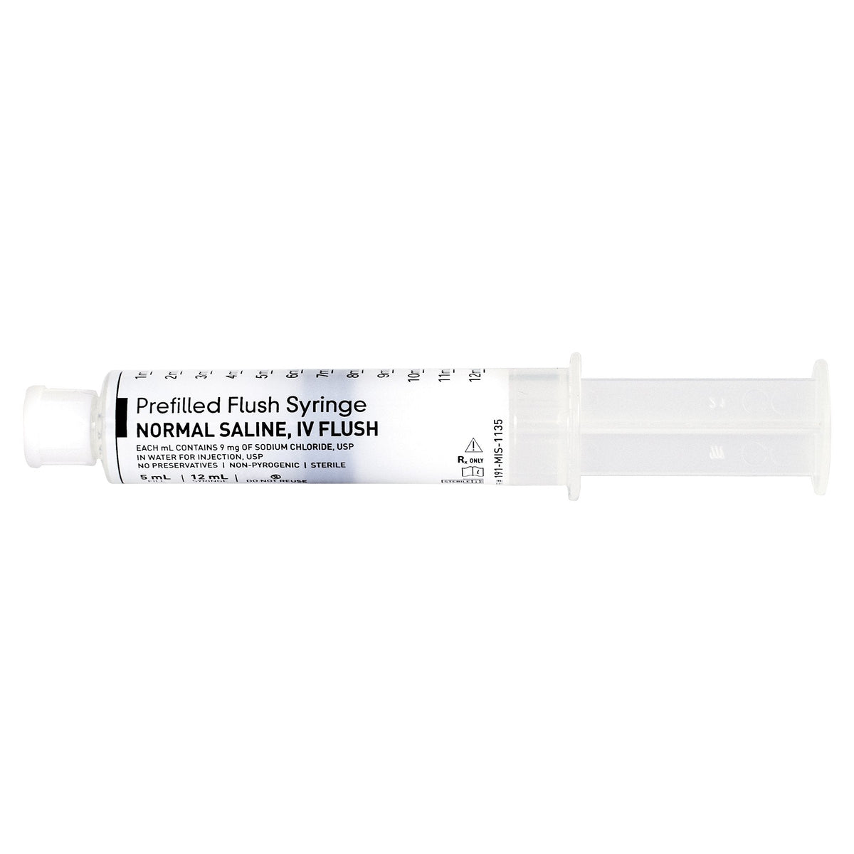 Med Stream® Prefilled Normal Saline IV Flush Syringe 5 mL Fill in 12 m ...