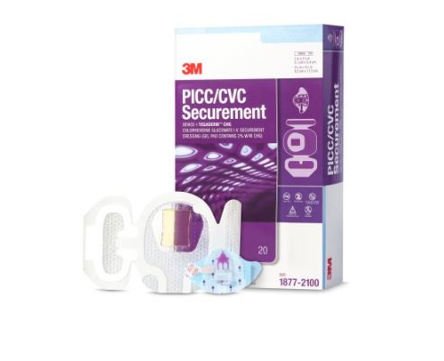 3M PICC/CVC Securement + Tegaderm™ with CHG IV Dressing 3-1/2 X 4-1/2 ...
