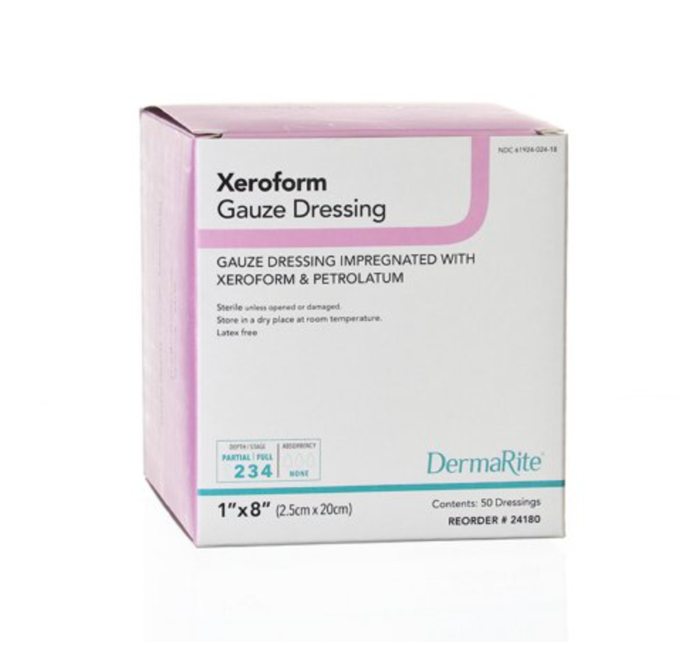 DermaRite Xeroform™ Gauze Dressing 1"x 8" - Box of 50 – MedSurg Express