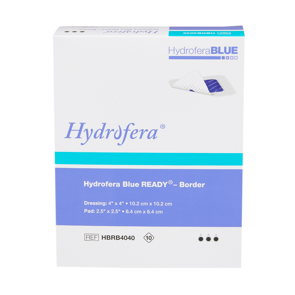 Hydrofera BLUE® READY-Border™ 4 X 4 Inch with Border – MedSurg Express